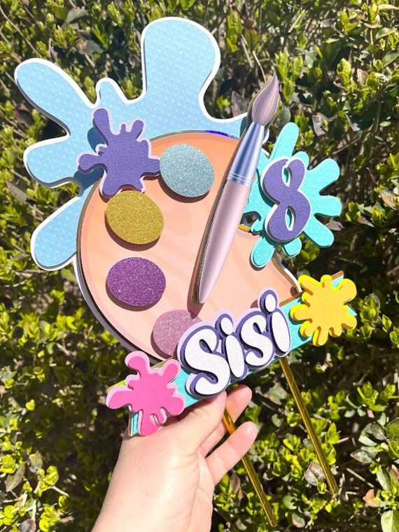 Art Cake Topper Paint Cake Topper Cake Topper Paint Pallet - Etsy