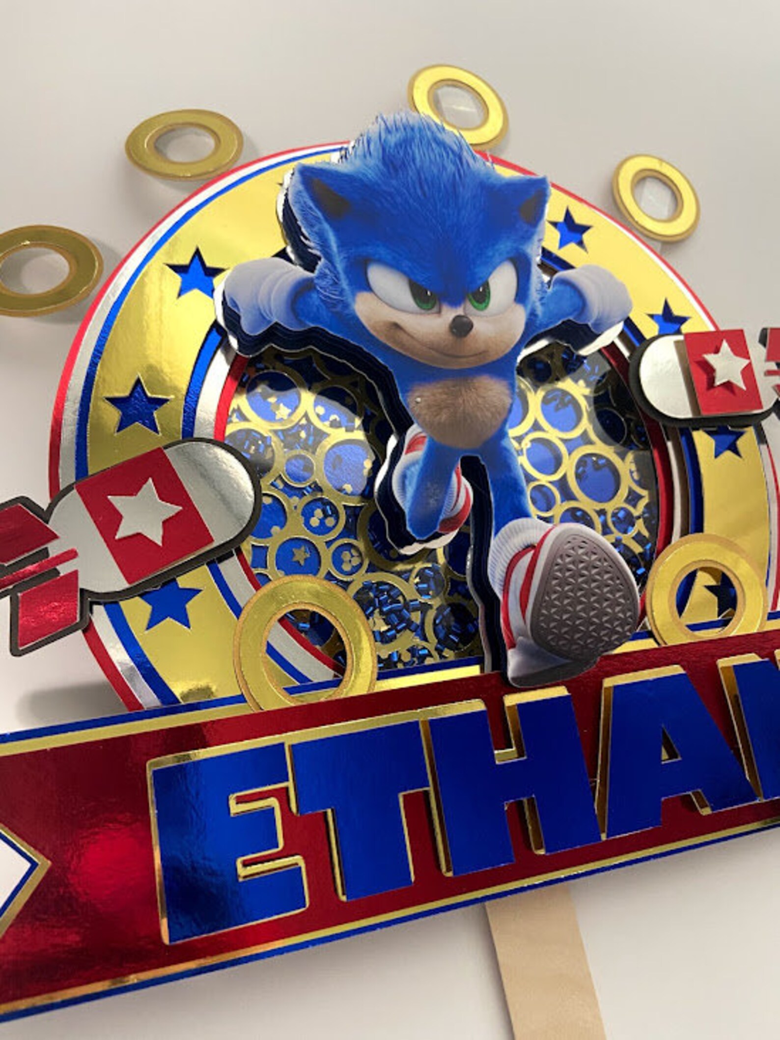 Cake Topper Sonic Sonic the Hedgehog Birthday Sonic - Etsy