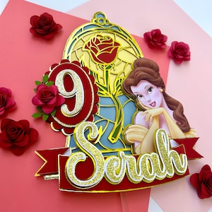 Princess Belle Cake Topper - Princess Belle - Princess Birthday Party ...