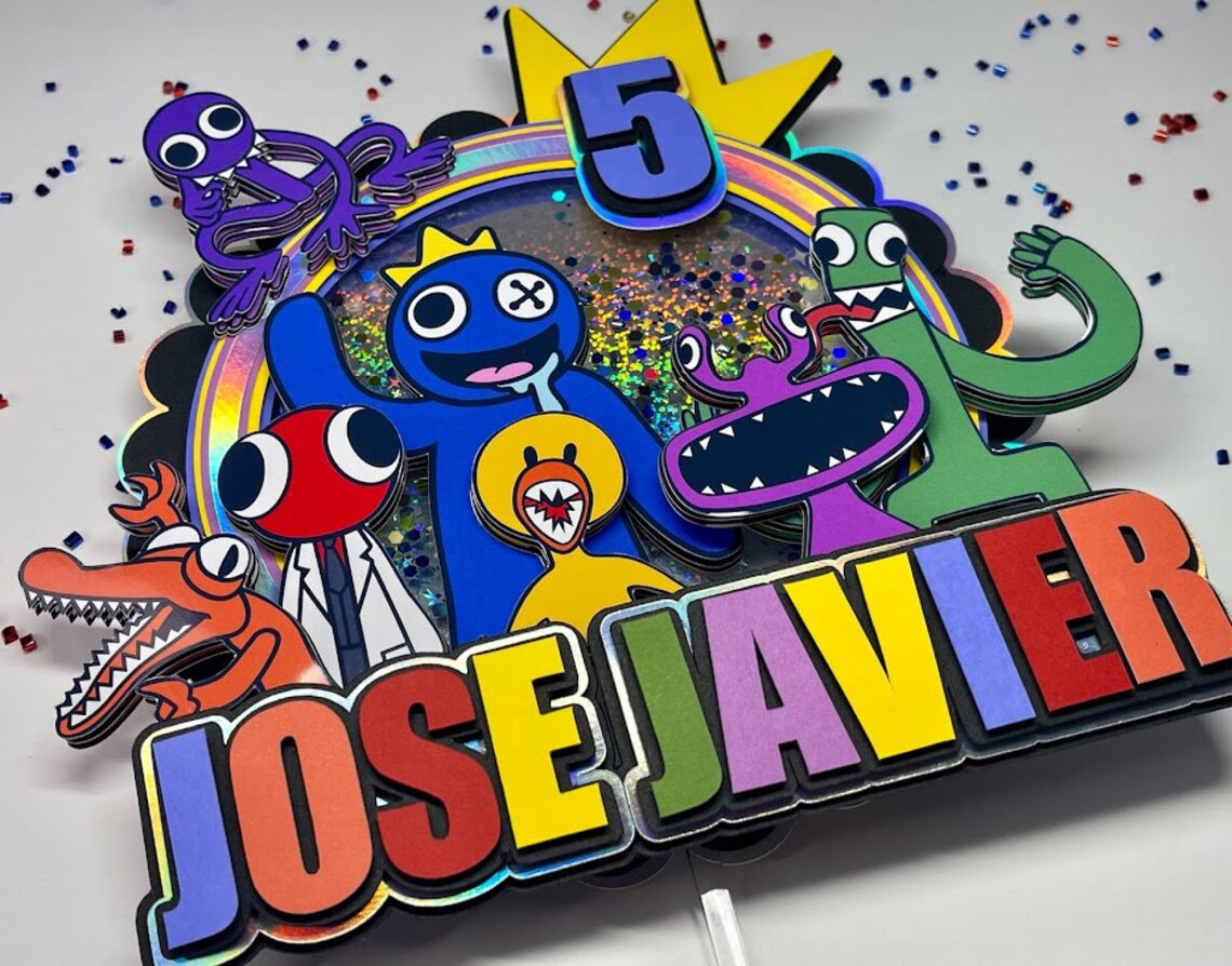 Rainbow Friends Cake Topper Cake Topper Rinbow Friends - Etsy