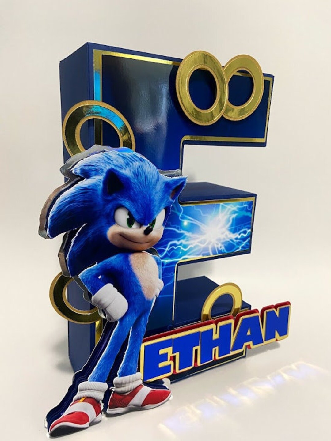 Letter 3D Sonic birthday Sonic Decorations Centerpieces - Etsy España