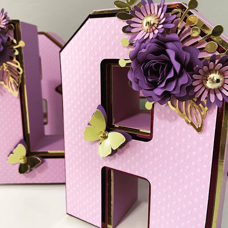 Letter 3D Letter Flower Flower Birthday flower - Etsy