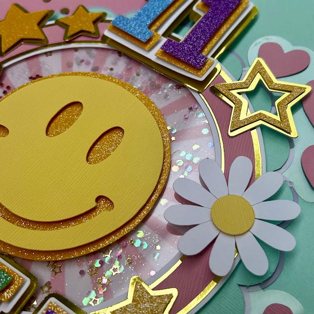 Preppy Cake Topper - Retro Cake Topper - Happy Face Cake Topper ...