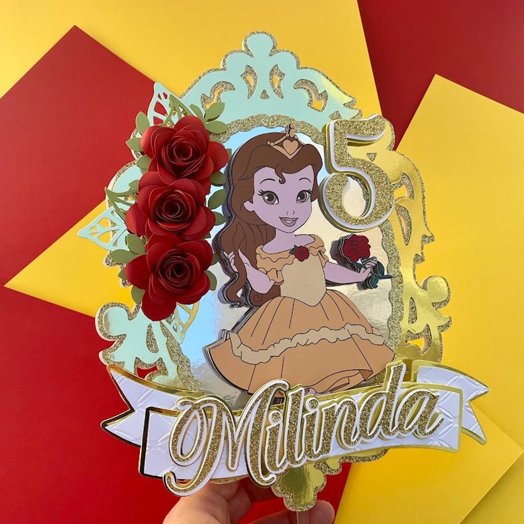 Baby Belle Cake Topper - Princess Belle - Princess Birthday Party ...