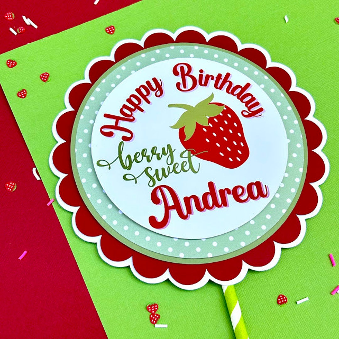 Berry First Birthday Cake Topper - Strawberries Cake Topper ...