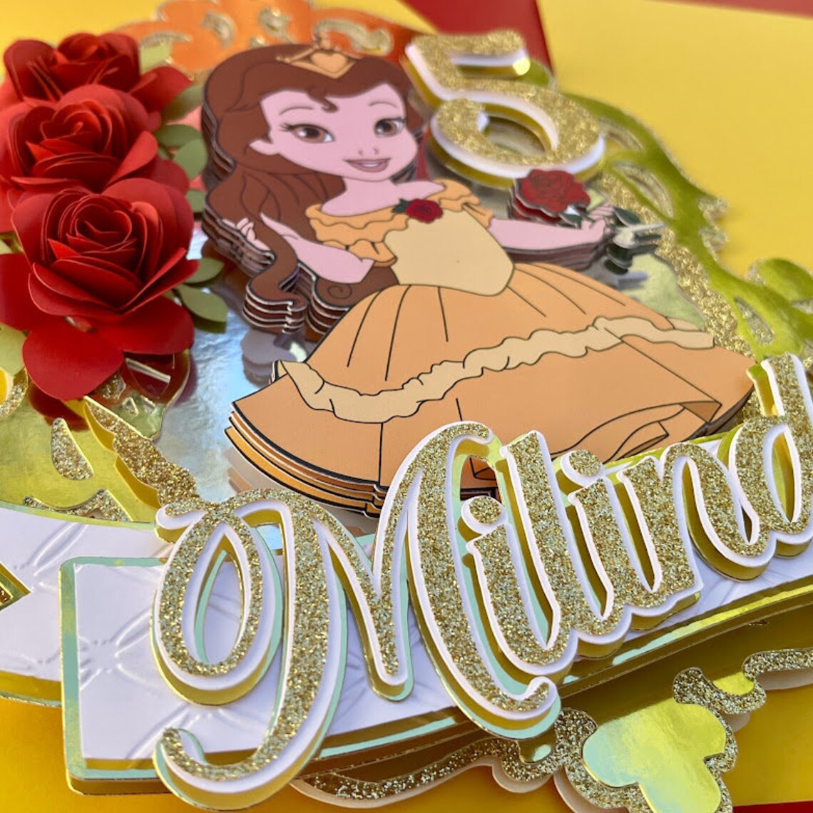 Baby Belle Cake Topper - Princess Belle - Princess Birthday Party ...