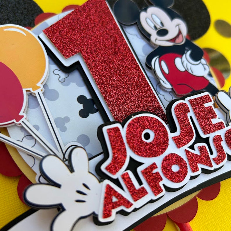 Mickey Mouse Cake Topper - Mickey Cake Topper - Mickey Mouse Birthday ...