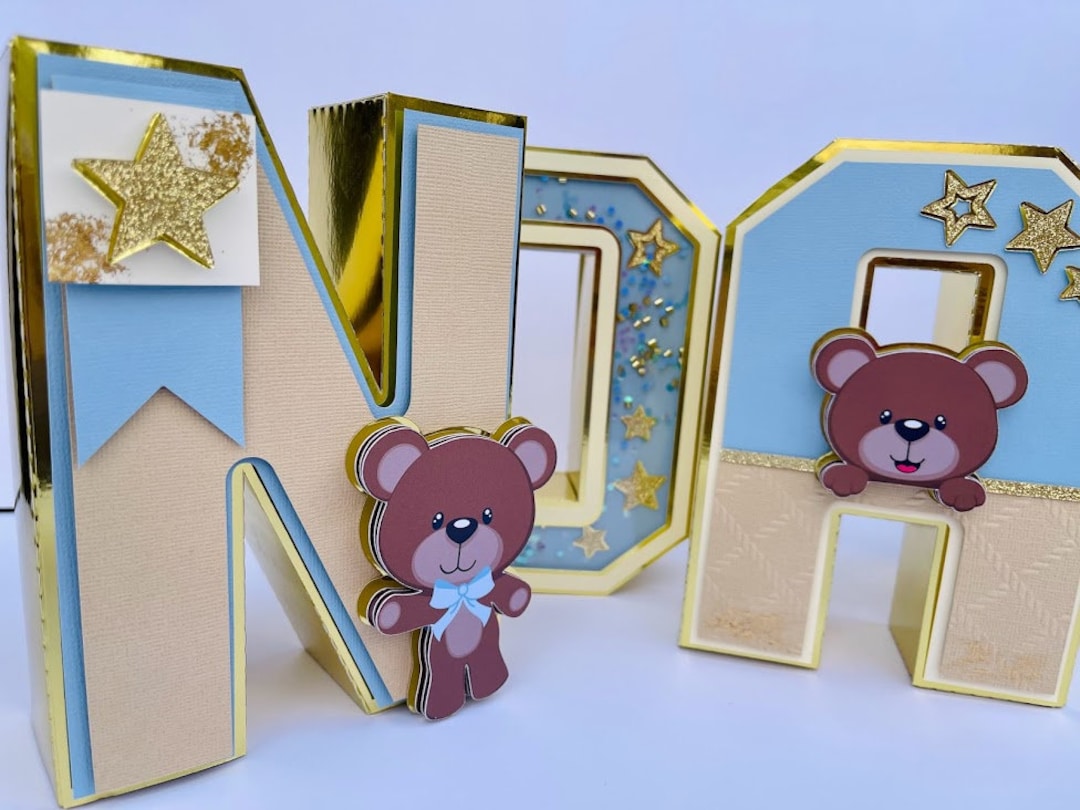 Teddy Bear 3D Letters - Teddy Bear Theme - Decoration 3D Letters - Baby ...