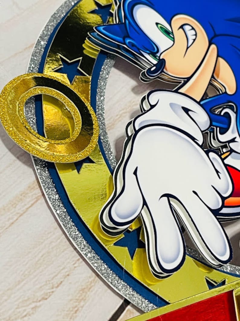 Cake Topper Sonic Sonic the Hedgehog Birthday Sonic - Etsy