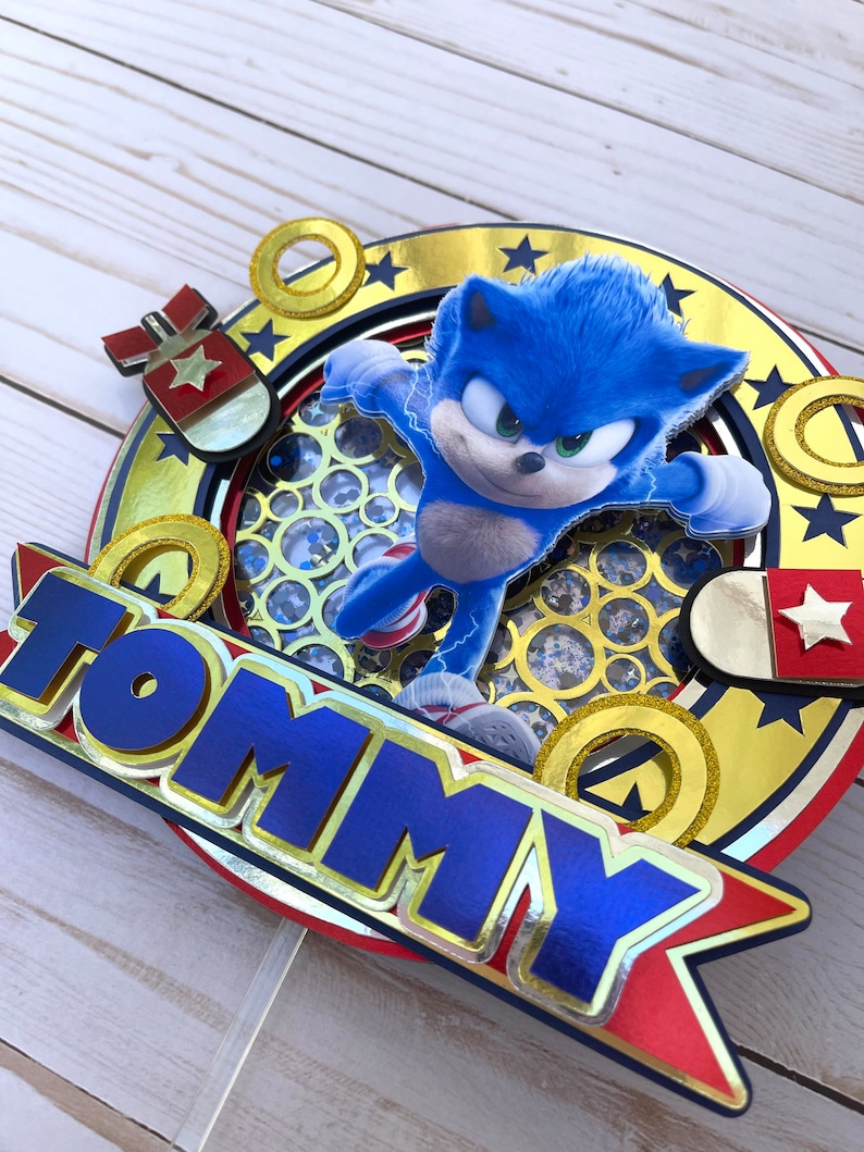Cake Topper Sonic Sonic the Hedgehog Birthday Sonic - Etsy