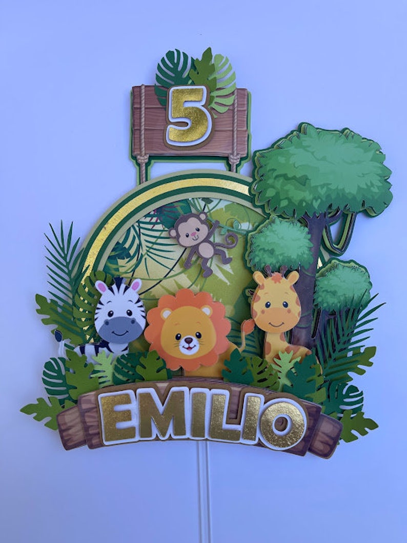 Cake Topper Safari Cake Topper Two Wild Cake Topper Jungle - Etsy