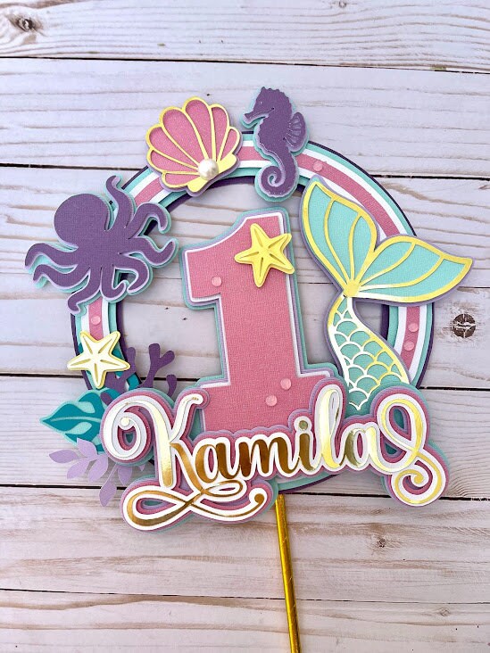 Mermaid Cake Topper Mermaid Topper Mermaid Party Decor - Etsy