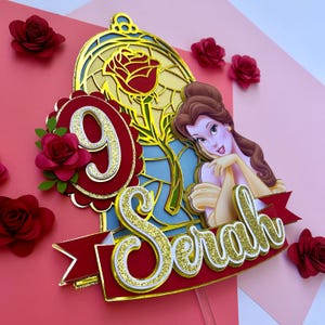 Princess Belle Cake Topper - Princess Belle - Princess Birthday Party ...