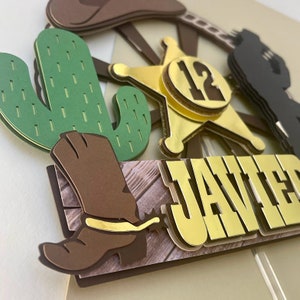 Cowboy Theme Cake Tooper - Cowboy Party Decorations - Cowboy Party ...