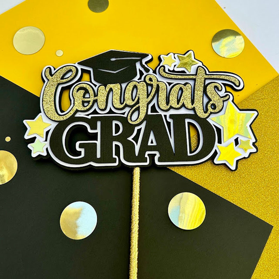 Congrats Grad - Graduation Cake Topper - Congrats Grad Cake Topper ...