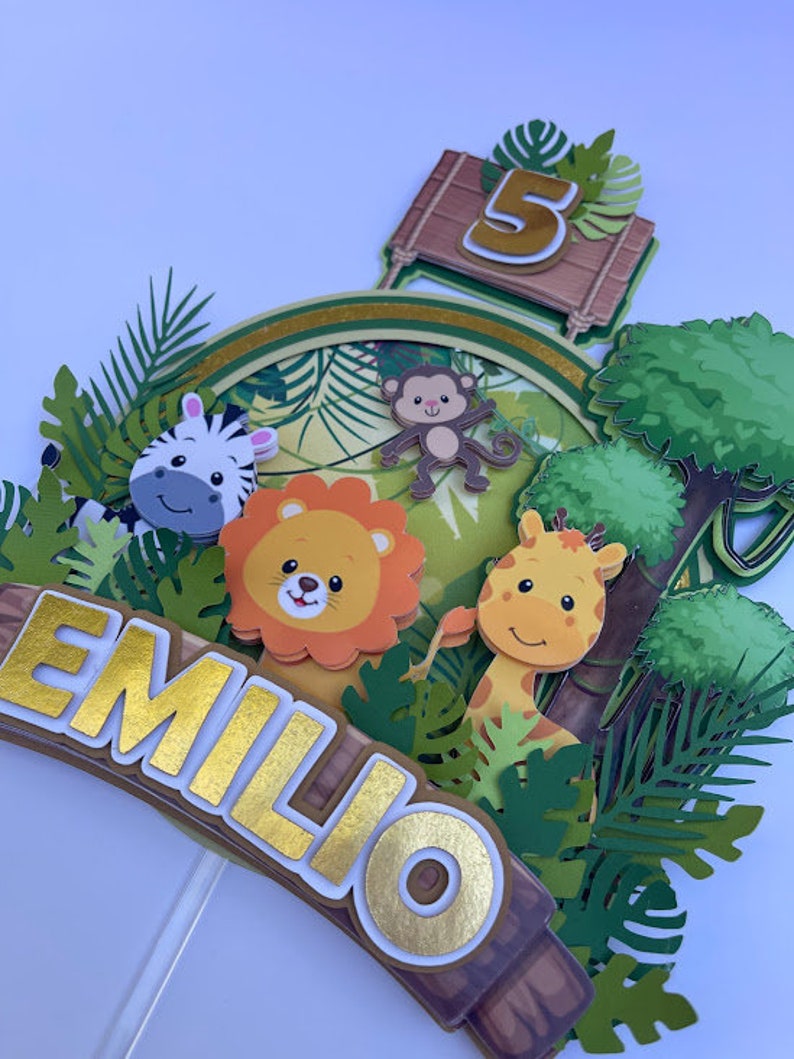 Cake Topper Safari Cake Topper Two Wild Cake Topper Jungle - Etsy