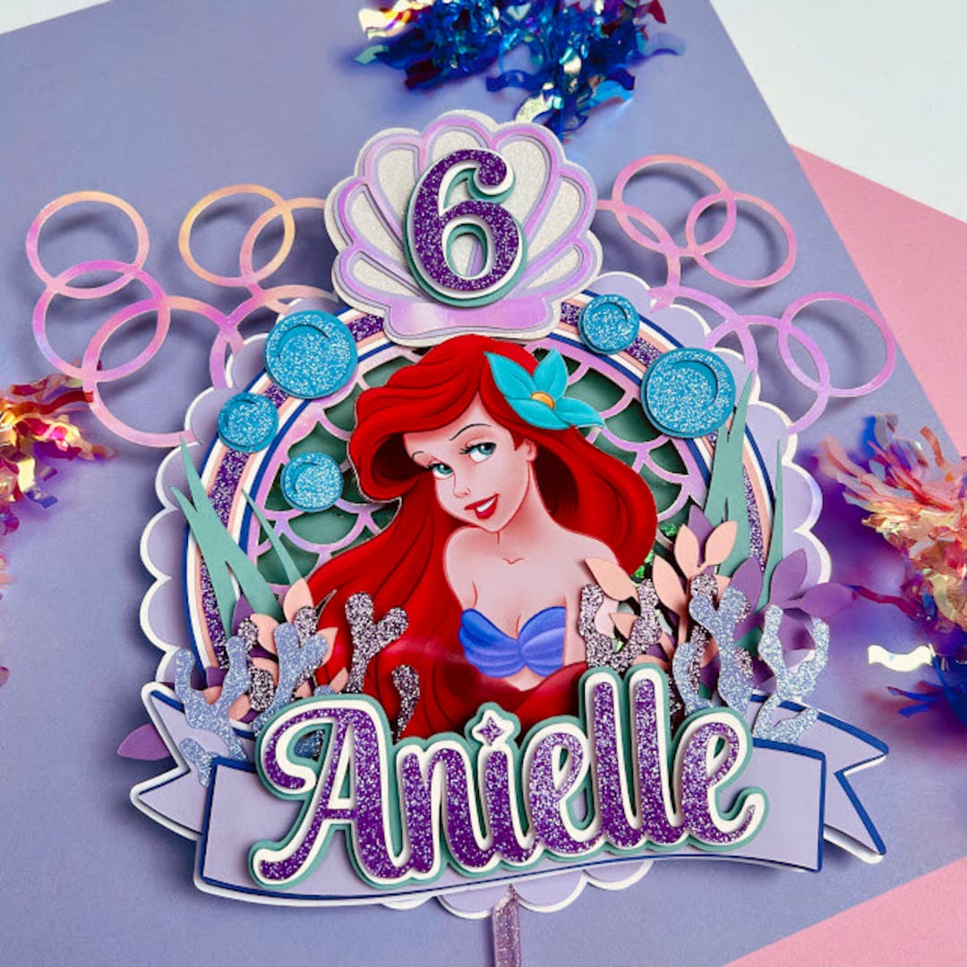 The Little Mermaid Cake Topper - the Little Mermaid - Ariel Cake Topper ...