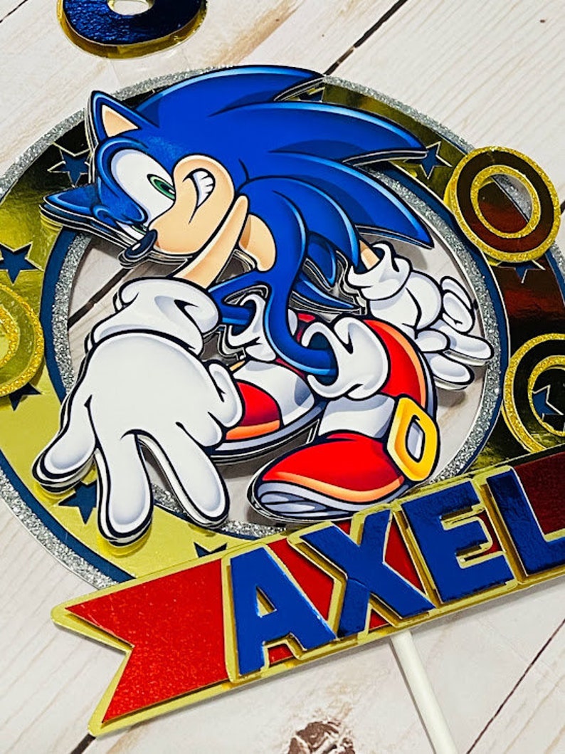 Cake Topper Sonic Sonic the Hedgehog Birthday Sonic - Etsy