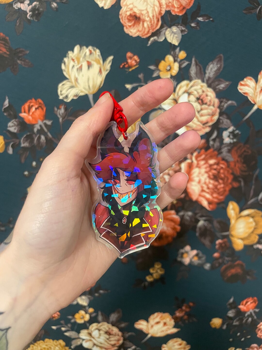 Holographic Keychain double Sided ALASTOR From Hazbin Hotel - Etsy