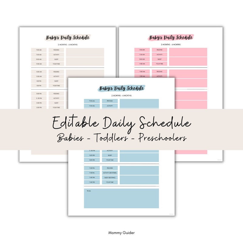 Baby Schedule - Etsy