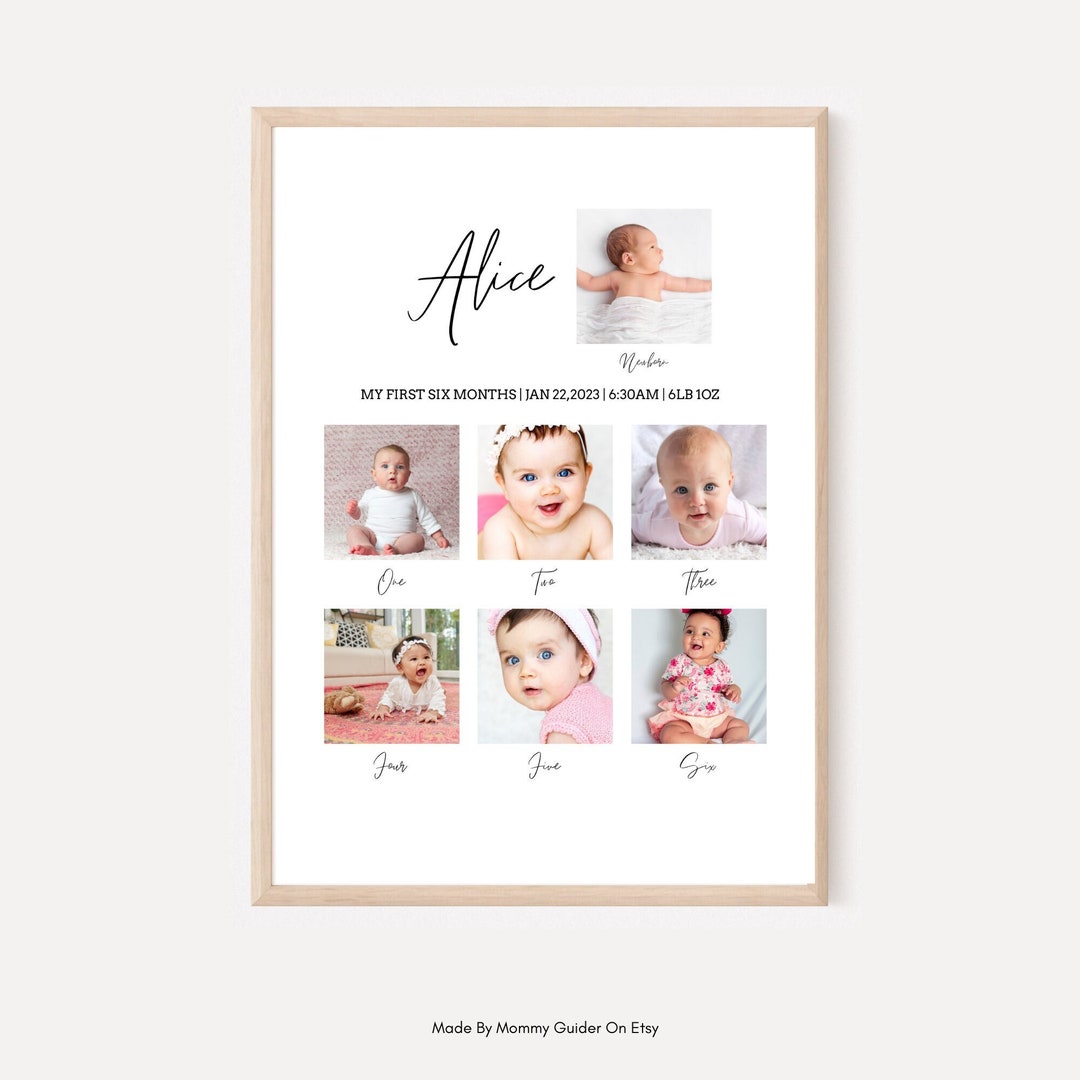 Baby's 6 Month Birthday Sign, Baby Half Year Birthday, Monthly ...