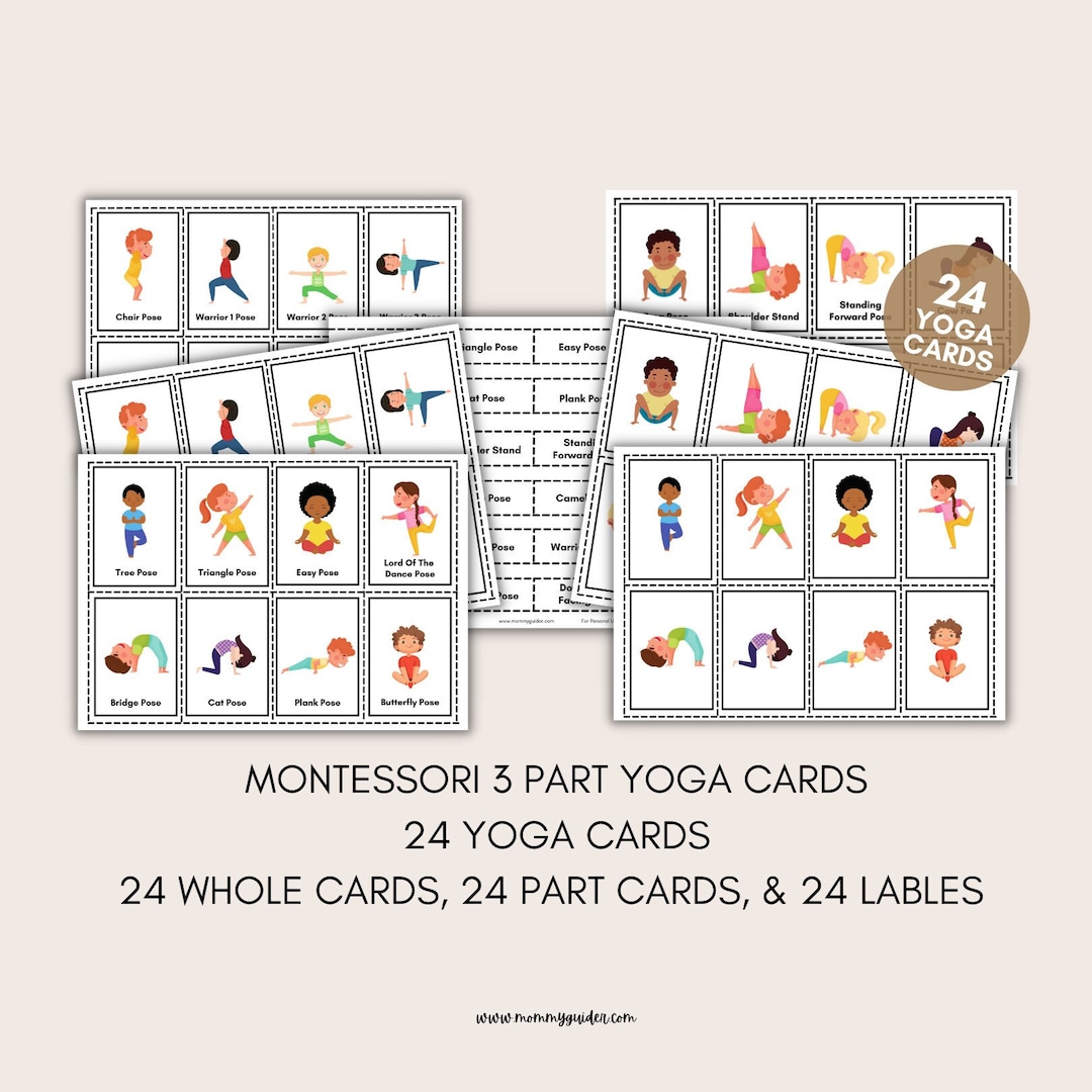Montessori Yoga Flashcards for Kids: 3-part Learning (PDF) - Etsy