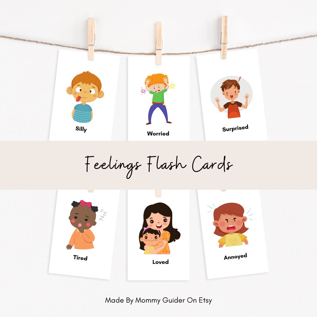 Feelings and Emotions Flash Cards for Toddlers & Preschoolers | Let's ...