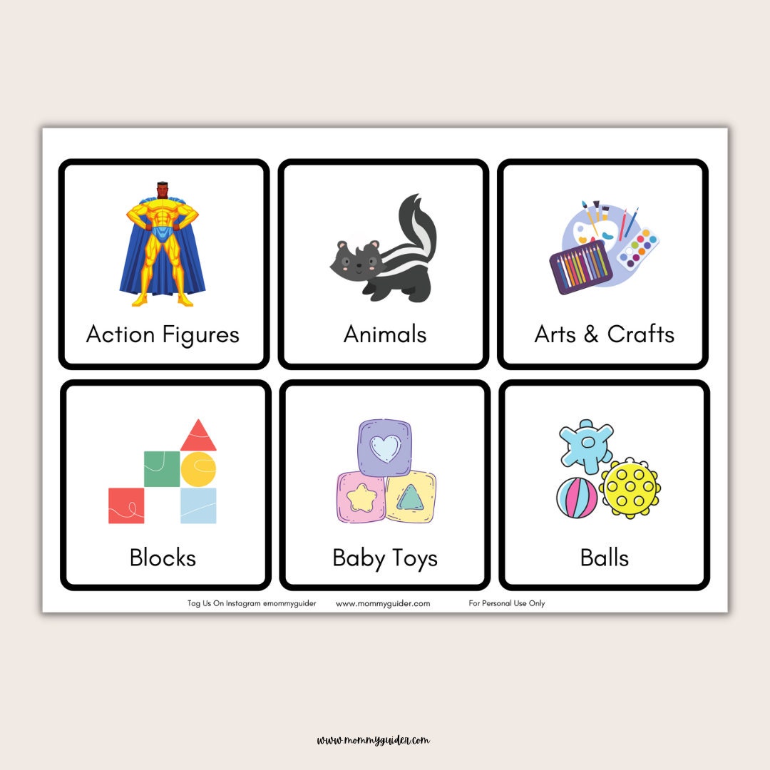 Kid Toy Box Editable Labels With Pictures - Etsy