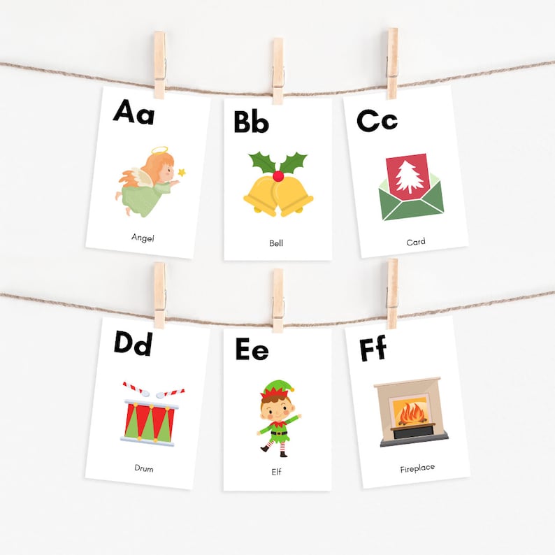 Christmas Alphabet Flashcards Christmas A-Z Christmas Flashcards ...