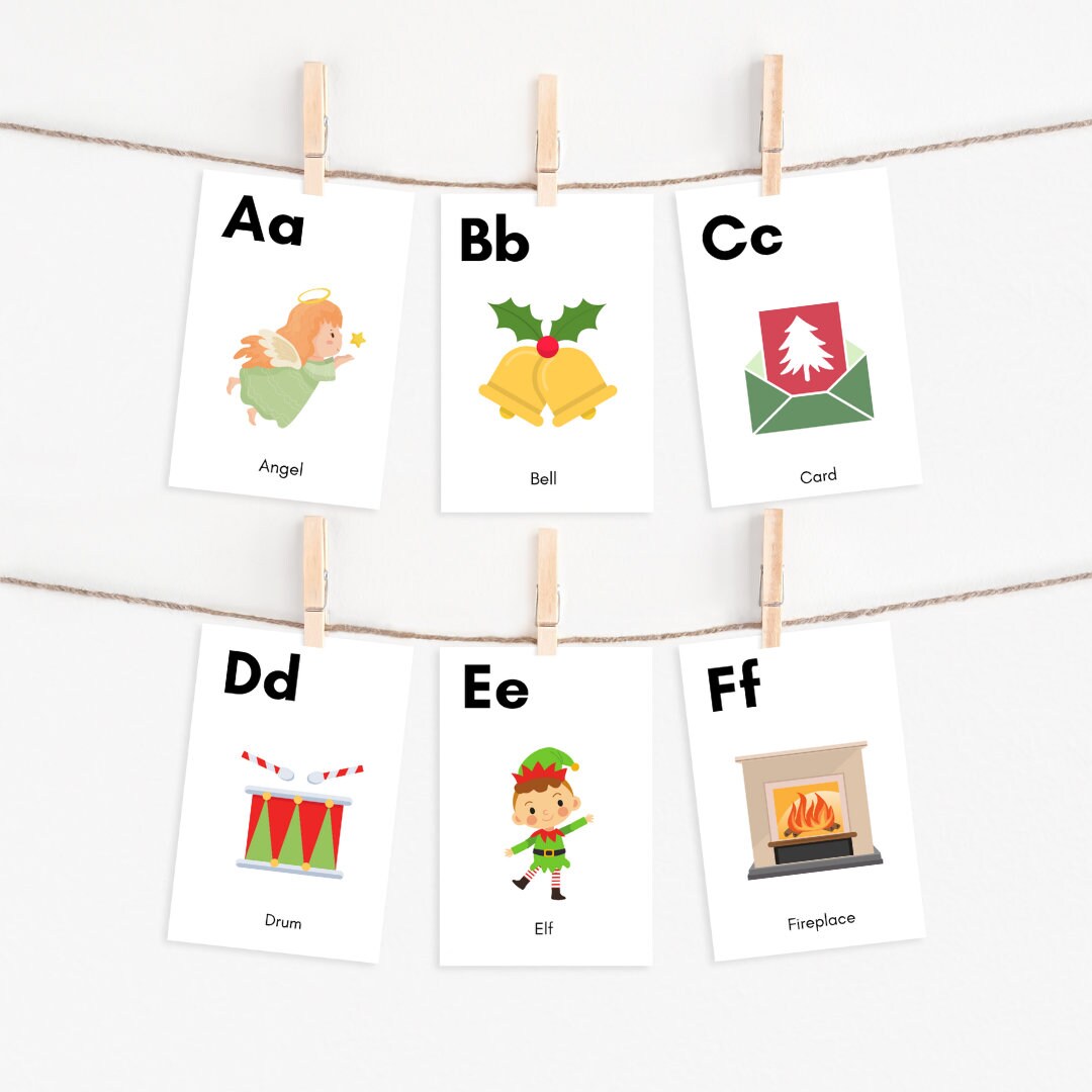 Christmas Alphabet Flashcards Christmas A-Z Christmas - Etsy