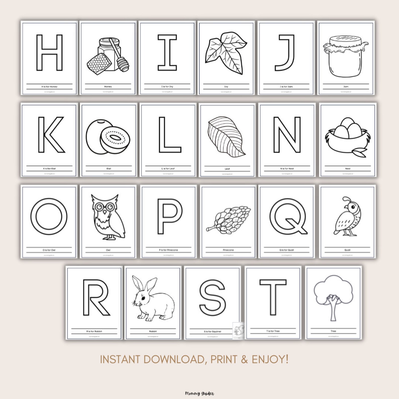 My First Nature ABC Coloring Book Alphabet Nature Coloring Sheets for ...