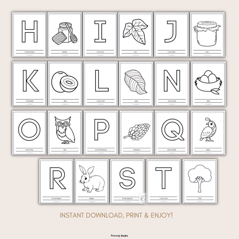 My First Nature ABC Coloring Book Alphabet Nature Coloring Sheets for ...