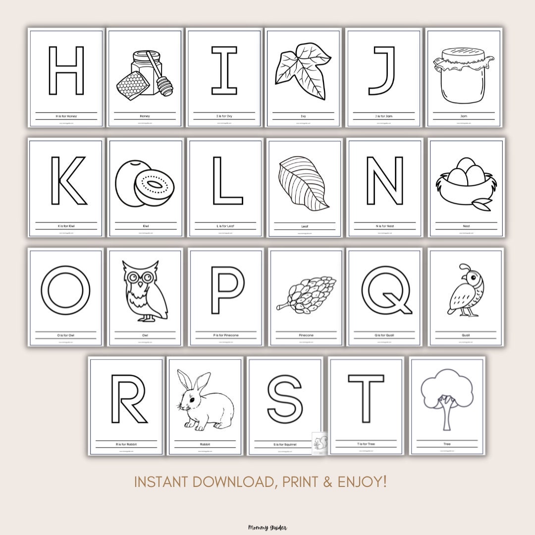 My First Nature ABC Coloring Book Alphabet Nature Coloring Sheets for ...