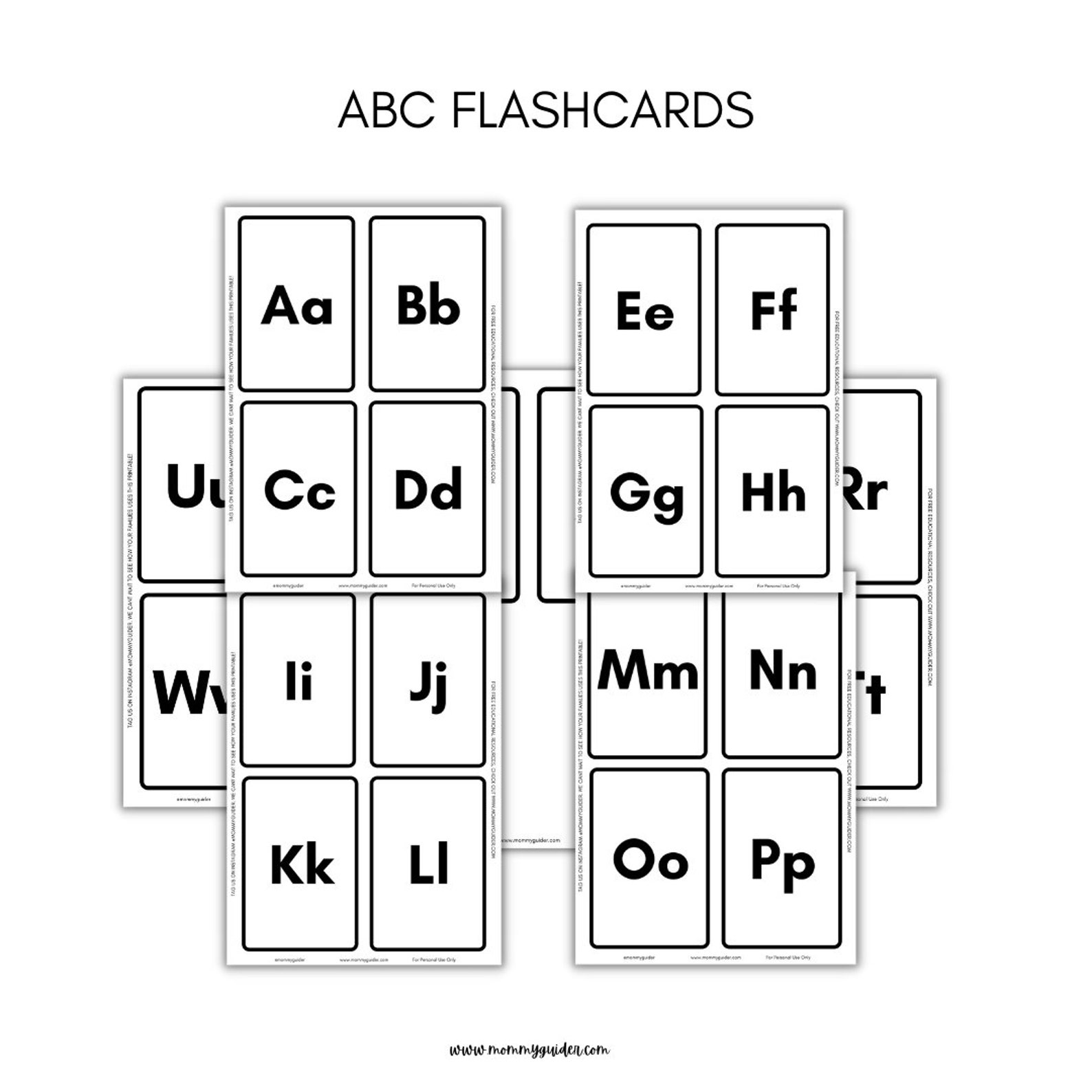 Alphabet Flash Cards for Kids Printable Uppercase & Lowercase - Etsy