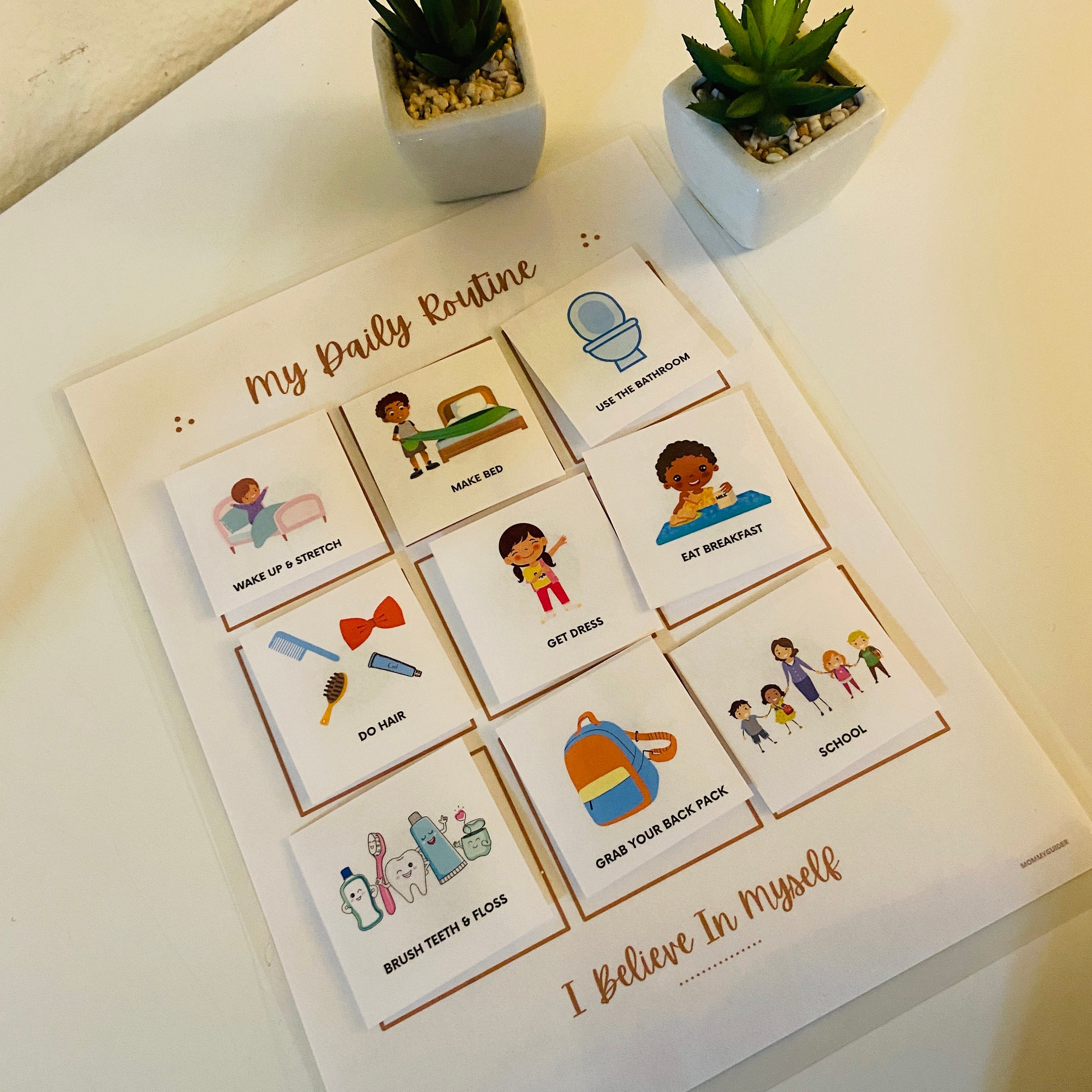 Kids Daily Responsibilities Chart, Printable Daily Routine, Chore Chart ...