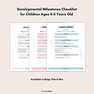 Printable Milestones Checklist for Baby Toddler & | Etsy