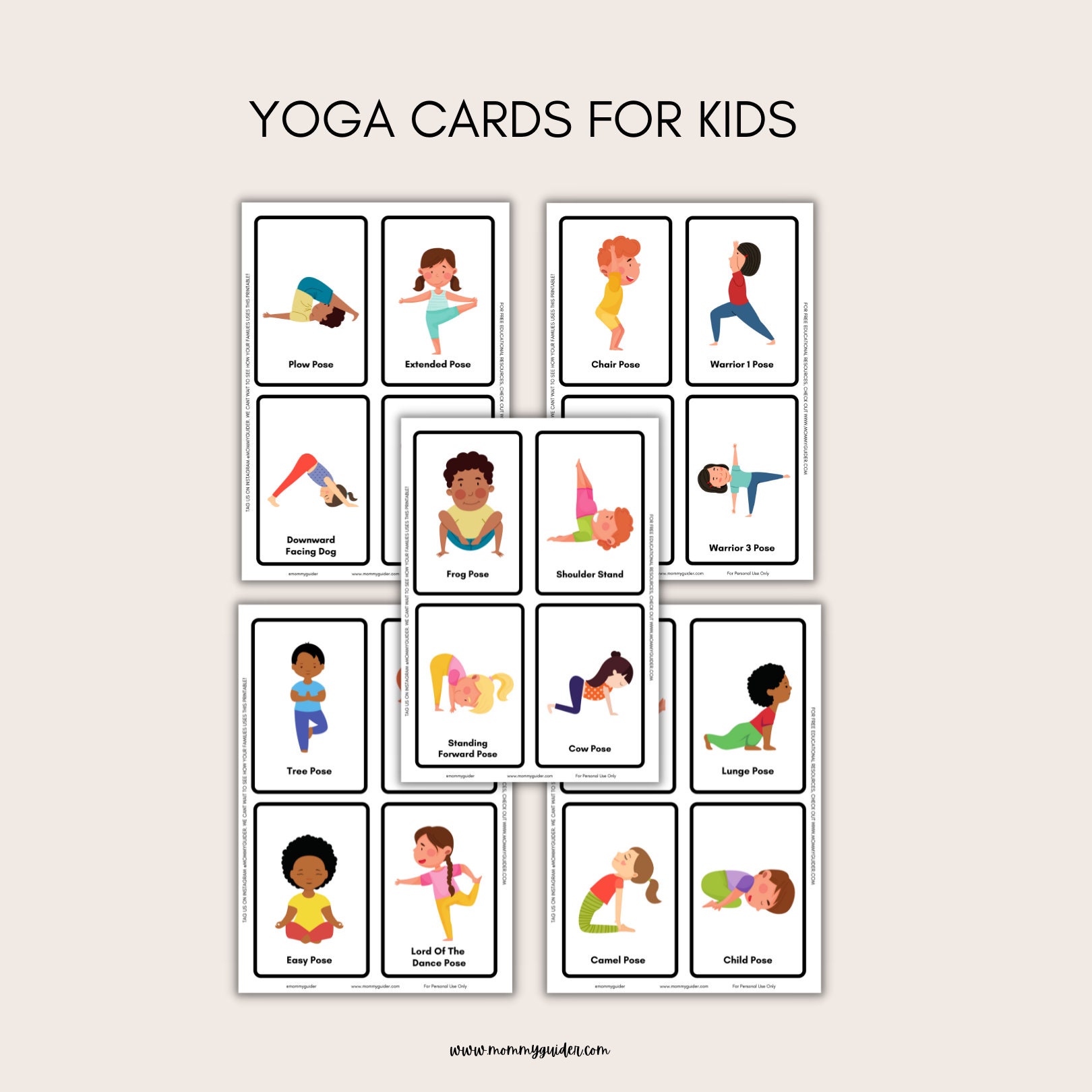 Yoga Pose Cards: Toddlers, Preschoolers, School Age (digital Download ...