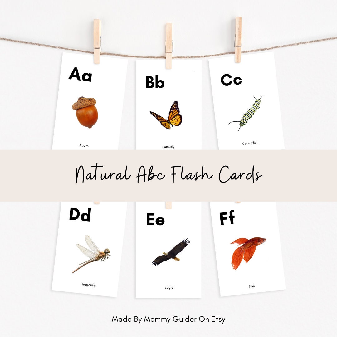 Abc Nature Flashcards Printable Pre K Flash Cards Homeschool Printables ...