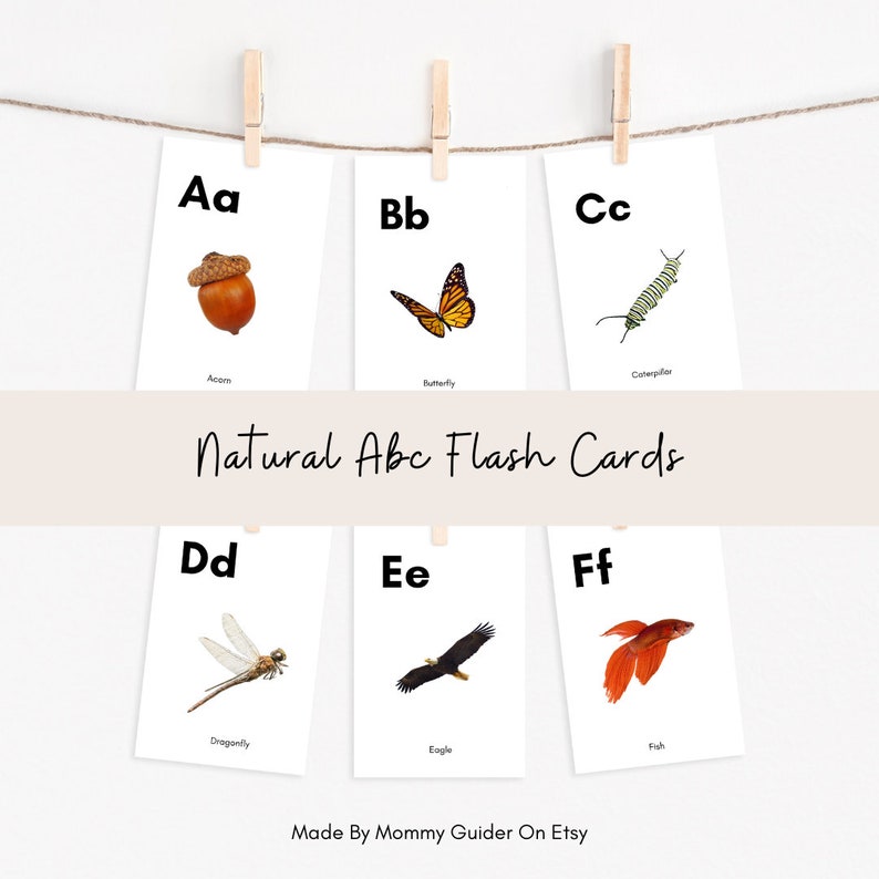 Abc Nature Flashcards Printable | Pre K Flash Cards | Homeschool ...