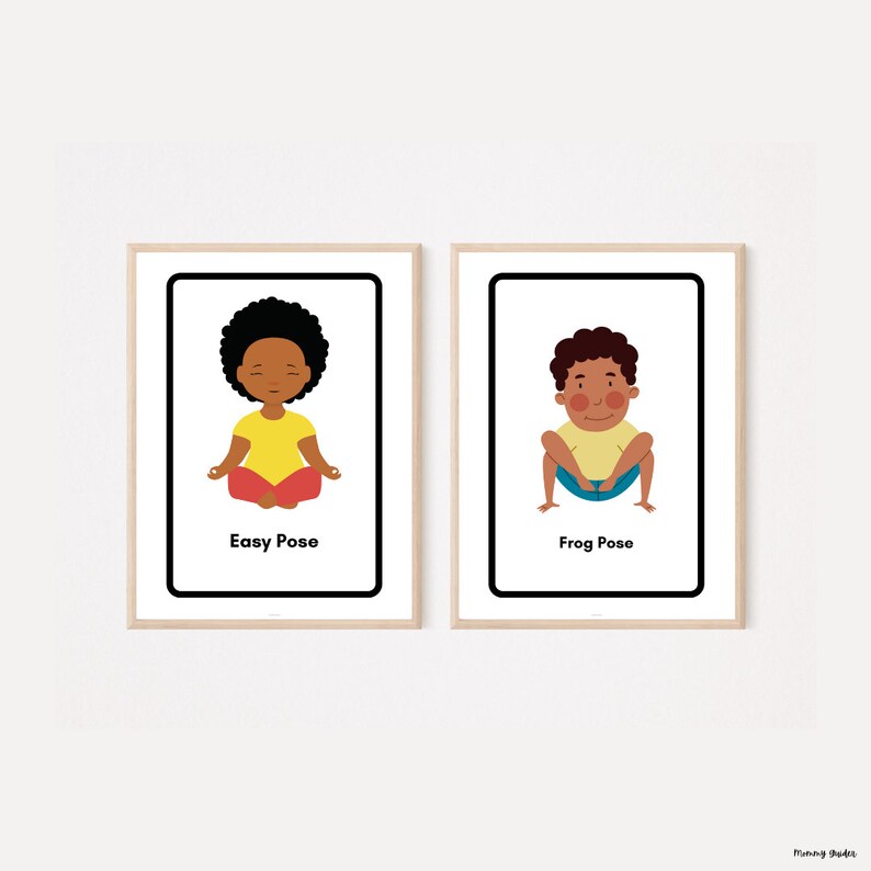 Yoga Poster Wall Art for Toddlers Preschoolers & School Age Children ...