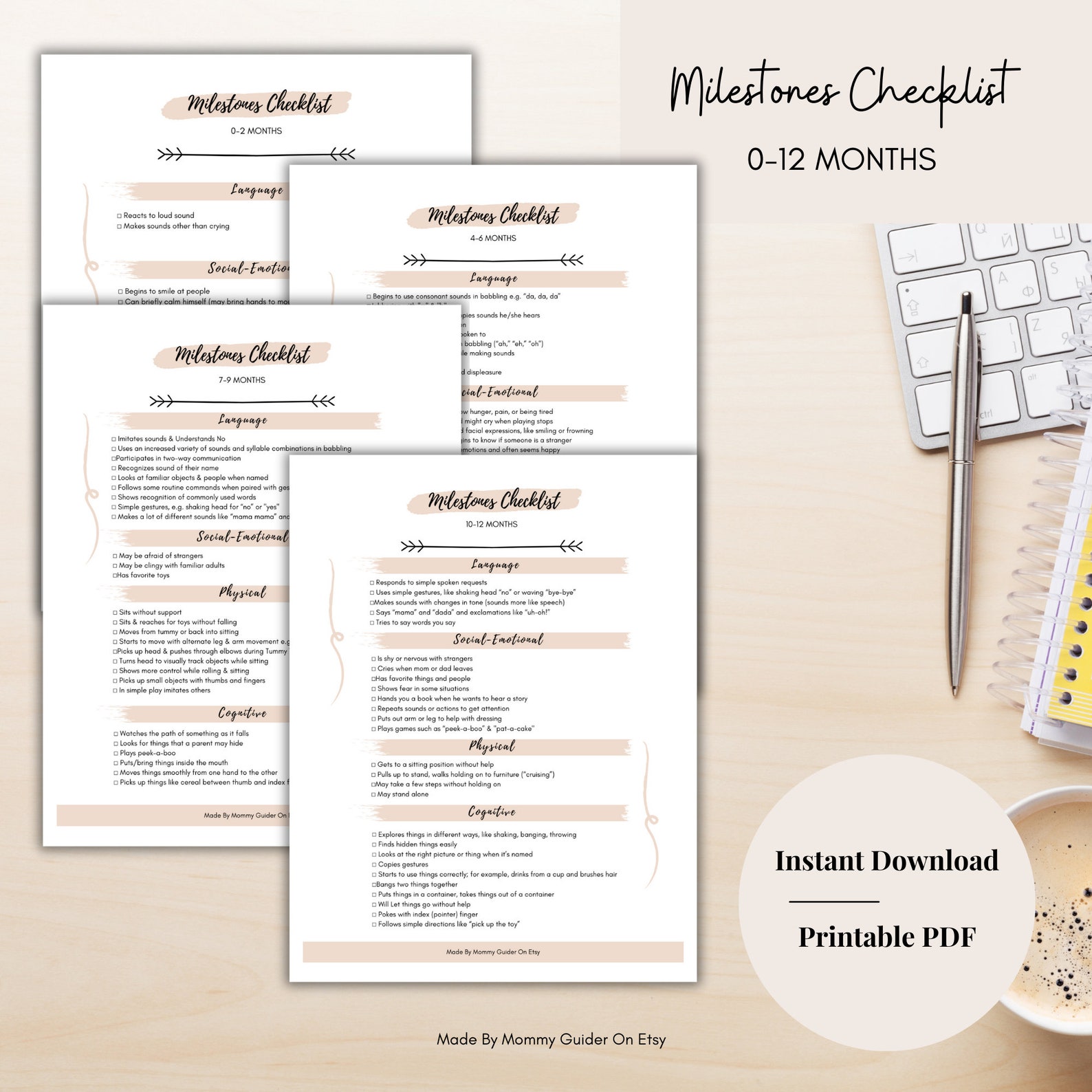 Printable Milestones Checklist for Baby, Toddler, & Preschooler ...