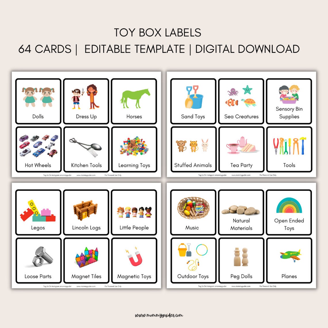Kid Toy Box Editable Labels With Pictures - Etsy