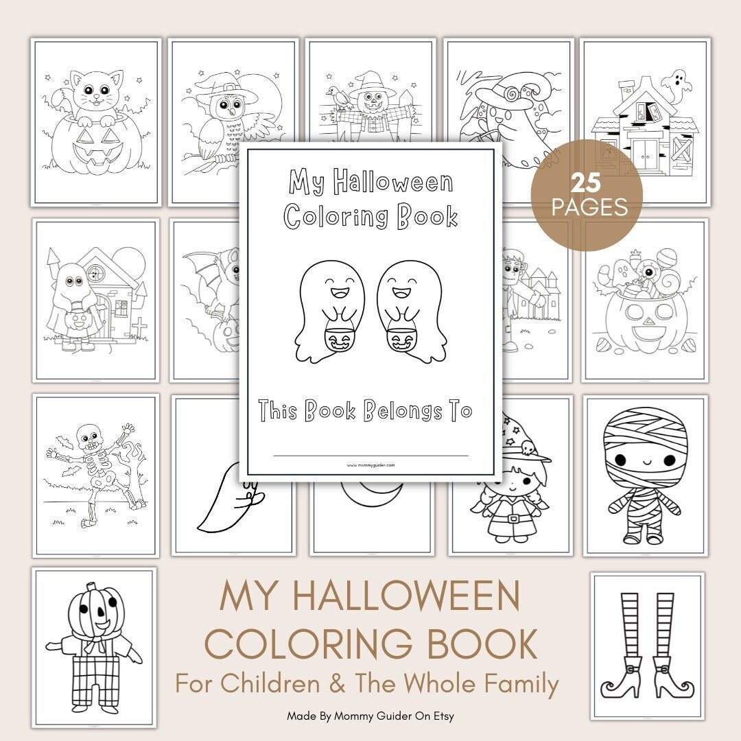 My Halloween Coloring Book| Cute Non Scary Halloween Coloring Sheets ...