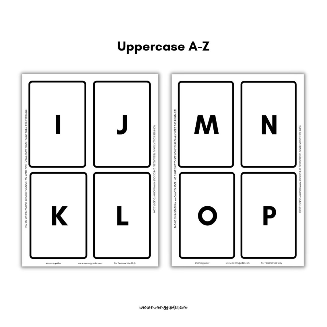 Alphabet Flash Cards for Kids Printable Uppercase & Lowercase - Etsy