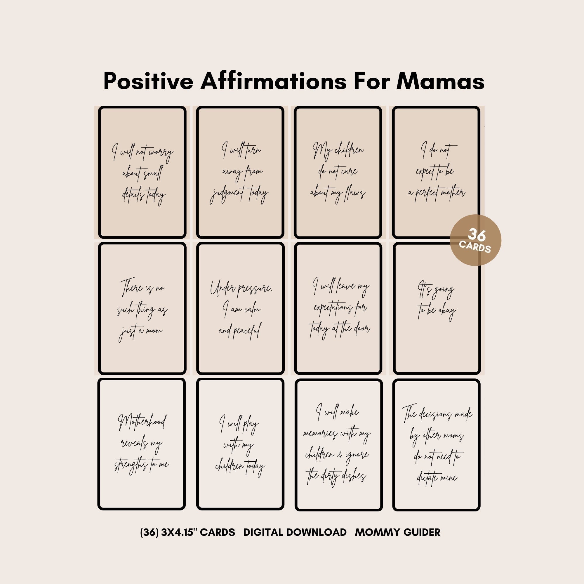 Inspiring Positive Affirmations Cards for Moms - Etsy