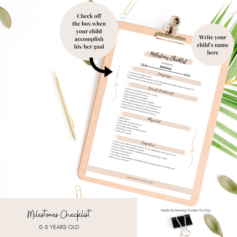 Printable Milestones Checklist for Baby, Toddler, & Preschooler ...