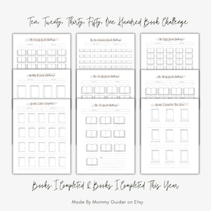Reading Planner 35 Pages | Book Tracker & Challenge Journal | Digital ...