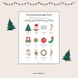 Christmas Scavenger Hunt Printable Christmas Indoor Scavenger Hunt ...