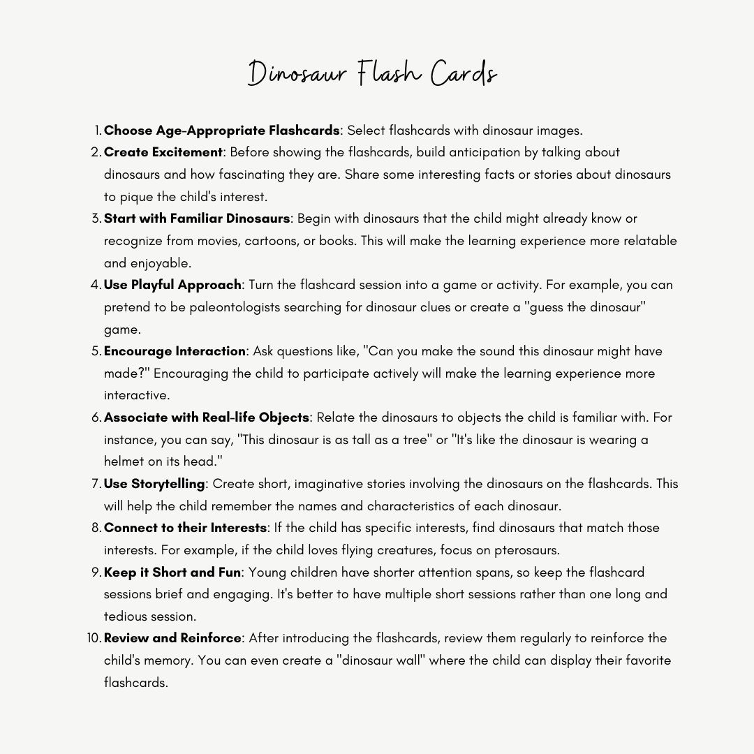 Printable Dinosaur Adventure Flashcards Learning Fun for - Etsy