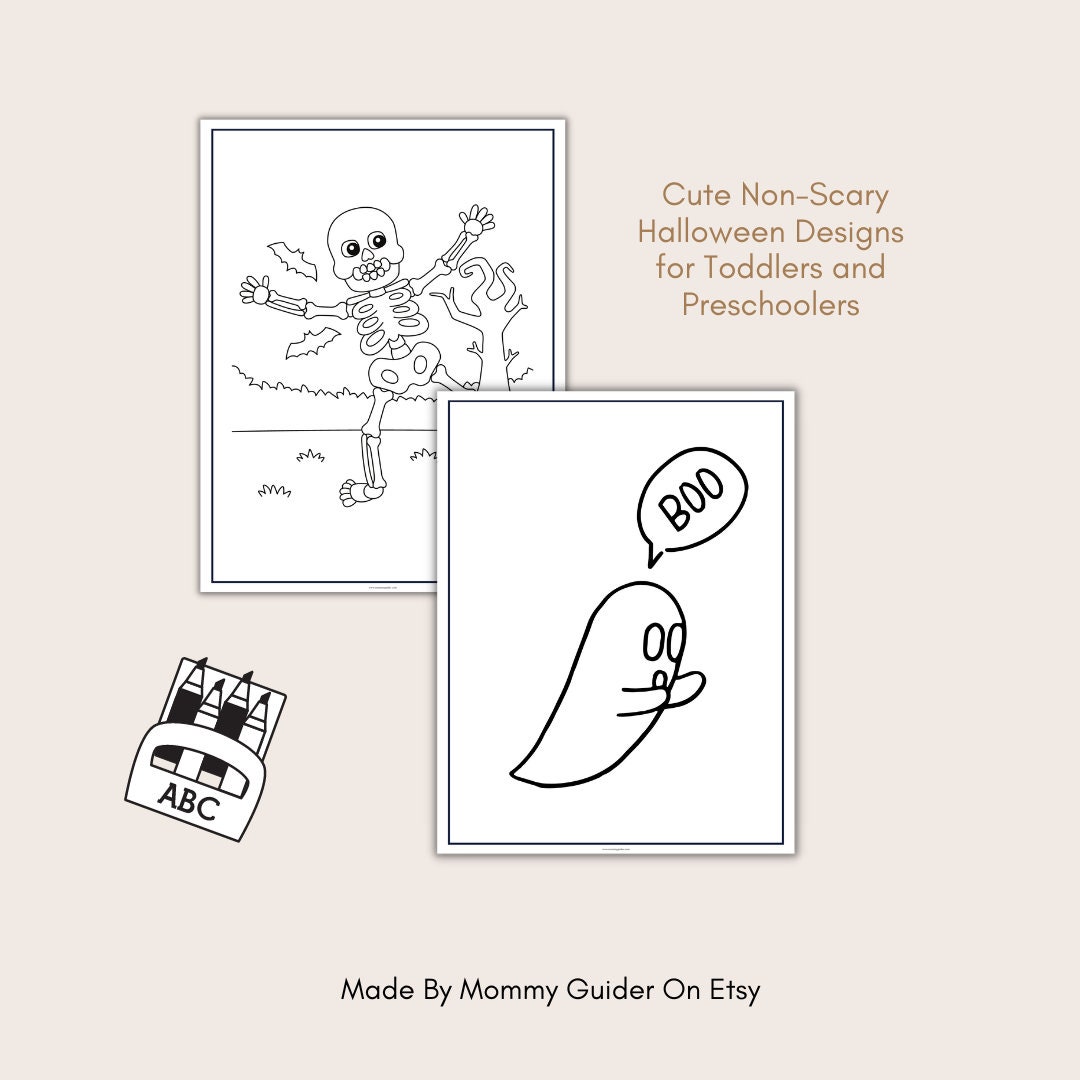 My Halloween Coloring Book Cute Non Scary Halloween Coloring Sheets for ...